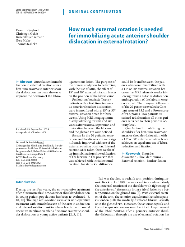 (PDF) How much external rotation is needed for immobilizing acute ...