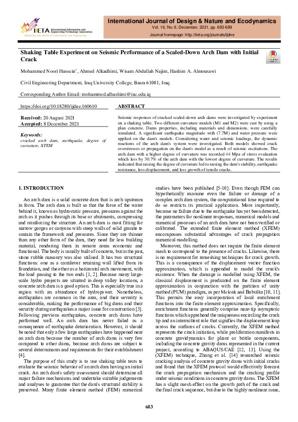 (PDF) Shaking Table Experiment on Seismic Performance of a Scaled-Down ...