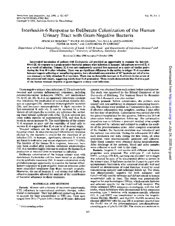 (PDF) Interleukin-6 response to deliberate colonization of the human ...
