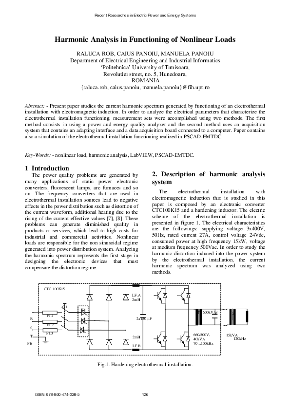 (PDF) Harmonic Analysis in Functioning of Nonlinear Loads