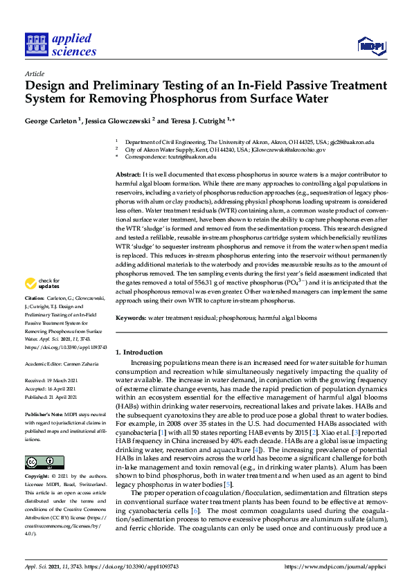 (PDF) Design and Preliminary Testing of an In-Field Passive Treatment ...