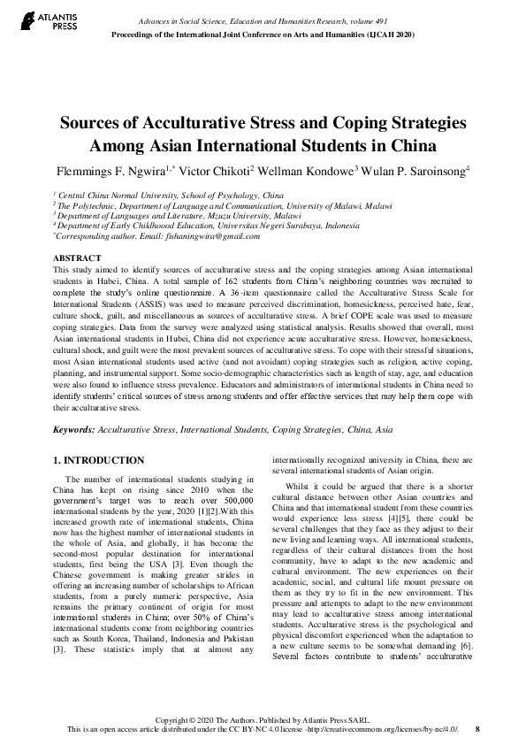 (PDF) Sources of Acculturative Stress and Coping Strategies Among Asian International Students ...