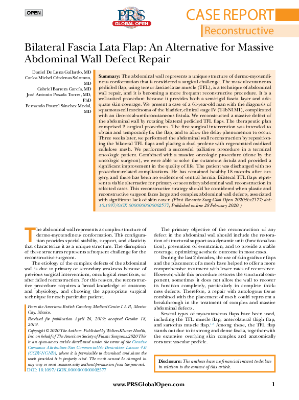 (PDF) Bilateral Fascia Lata Flap: An Alternative for Massive Abdominal ...