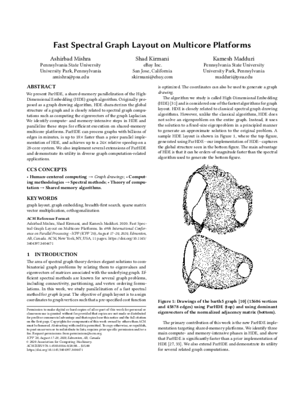 (PDF) Fast Spectral Graph Layout on Multicore Platforms | Shad Kirmani ...
