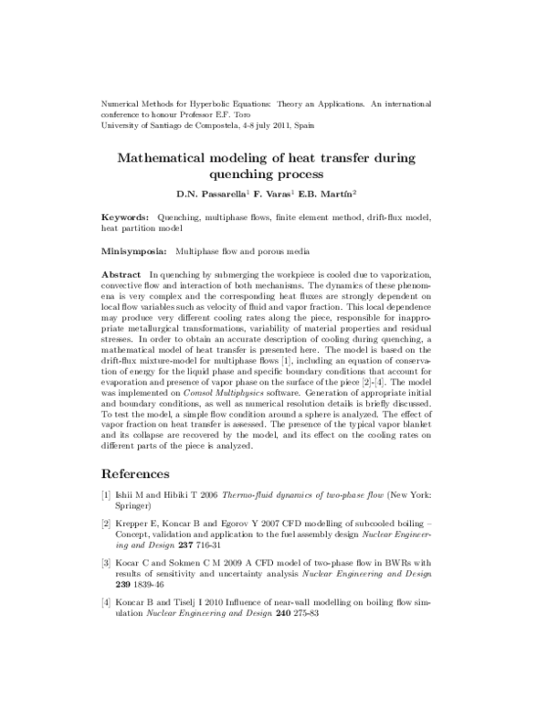 (PDF) Mathematical modeling of heat transfer during quenching process ...