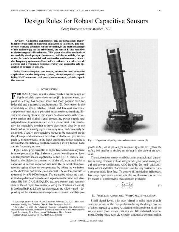 (PDF) Design rules for robust capacitive sensors