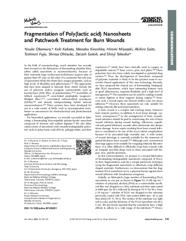 (PDF) Fragmentation of Poly(lactic acid) Nanosheets and Patchwork ...