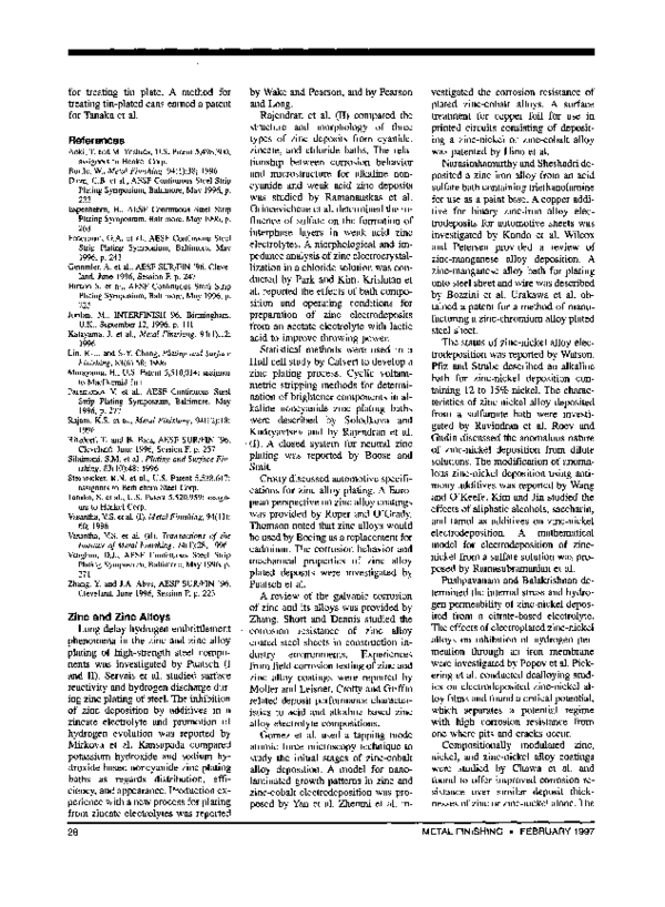 (PDF) Zinc and zinc alloys