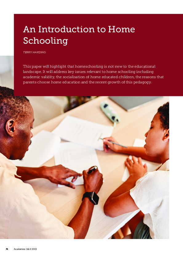 (PDF) Harding 2022 Introduction to Home Schooling Academica Vol | Terry ...