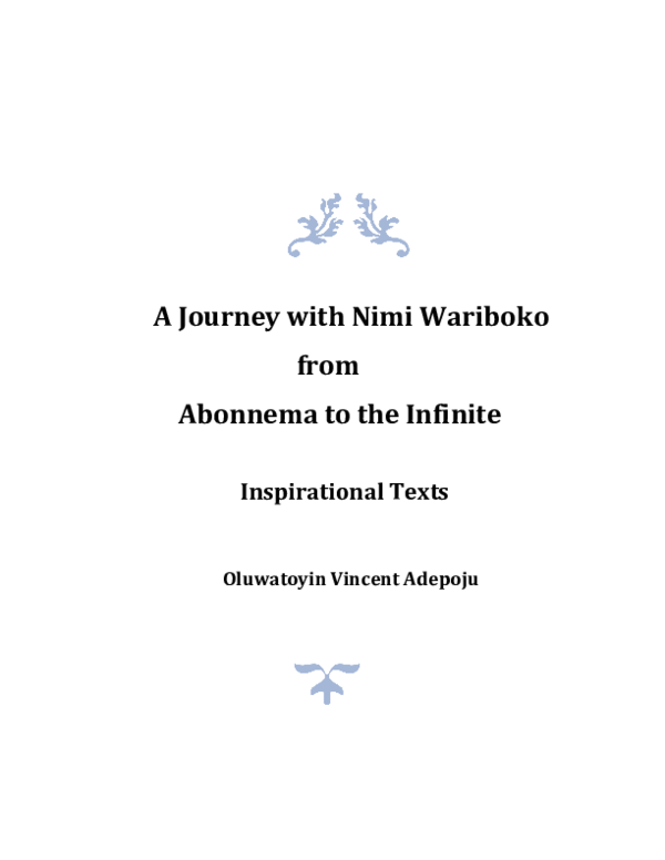 (PDF) A Journey with Nimi Wariboko from Abonnema to the Infinite : Inspirational Texts