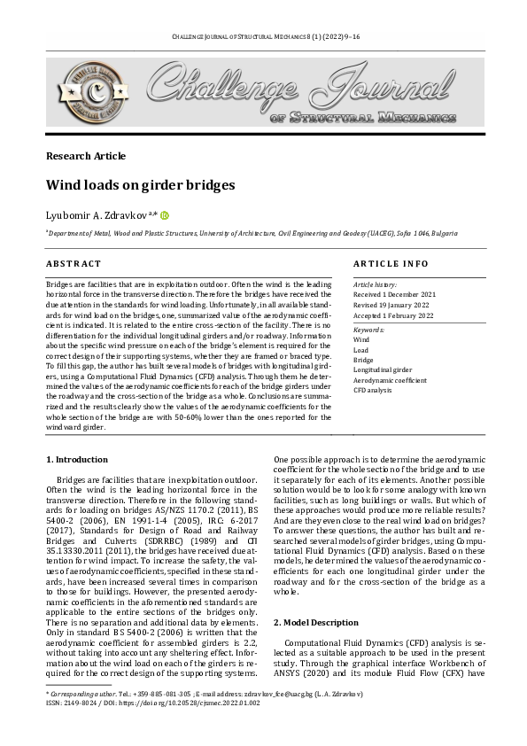 (PDF) Wind loads on girder bridges