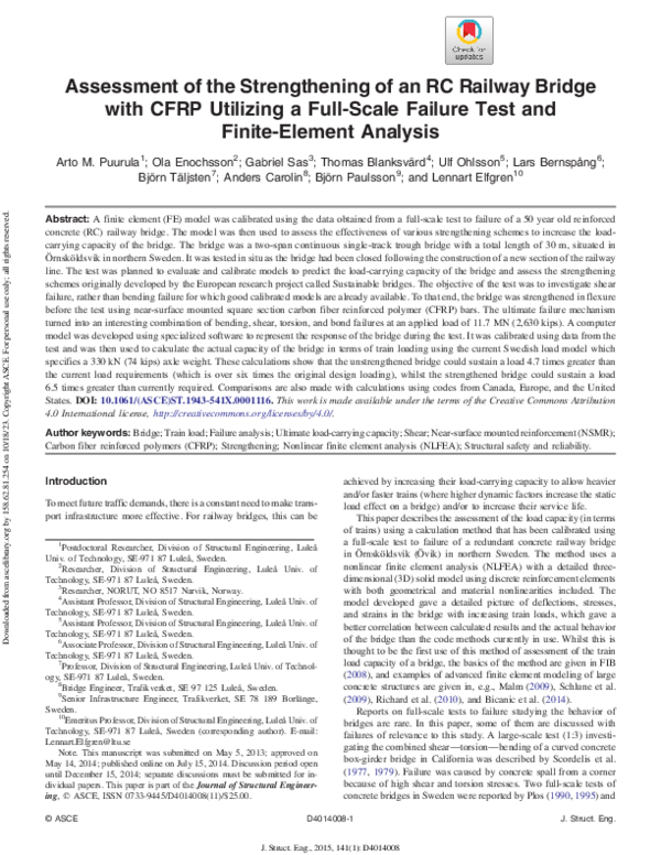 (PDF) Assessment of the Strengthening of an RC Railway Bridge with CFRP ...