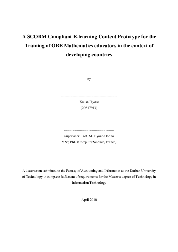 (PDF) A SCORM compliant e-learning content prototype for the training of OBE mathematics ...