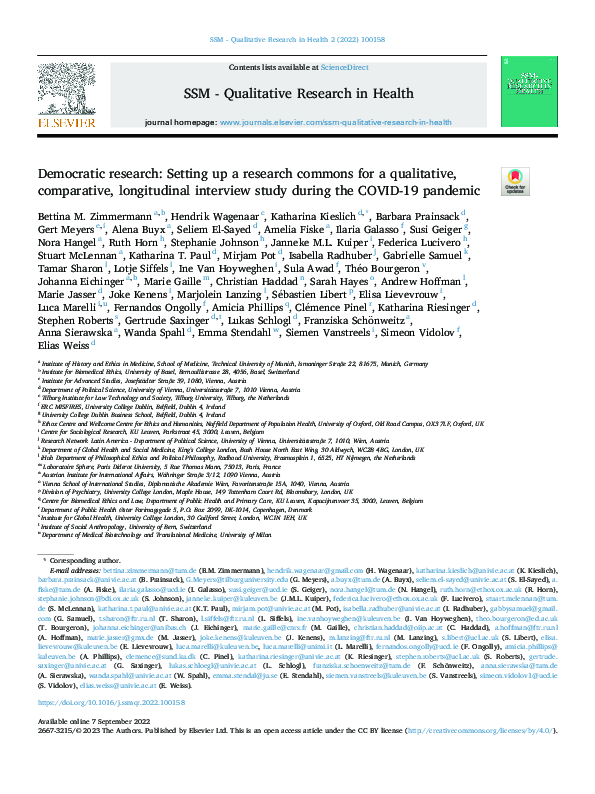 (PDF) Democratic research: Setting up a research commons for a ...