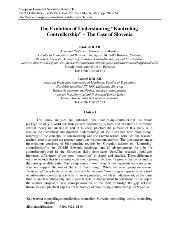(PDF) The Evolution of Understanting “Kontroling- Controllership” – The ...