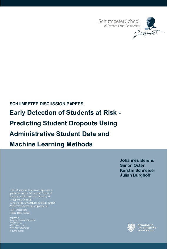 (PDF) Early Detection of Students at Risk – Predicting Student Dropouts Using Administrative ...