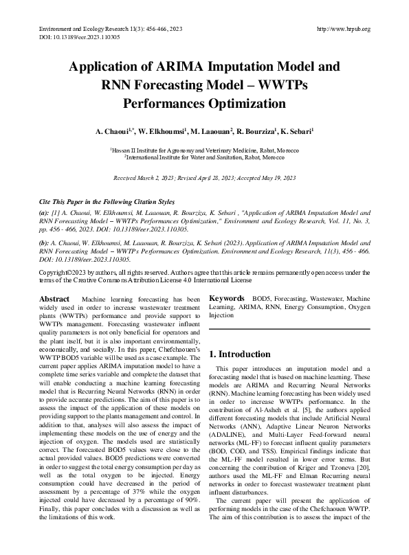 Pdf Application Of Arima Imputation Model And Rnn Forecasting Model