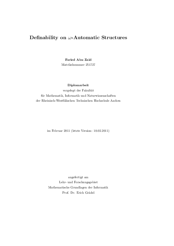 (PDF) Denability on !-Automatic Structures | Faried Abu Zaid - Academia.edu