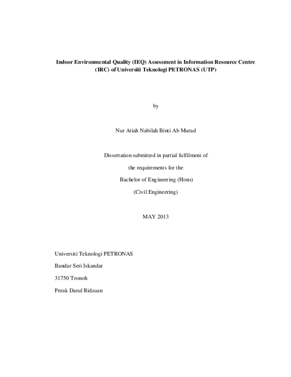 (PDF) Indoor Environmental Quality (IEQ) Assessment in Information ...