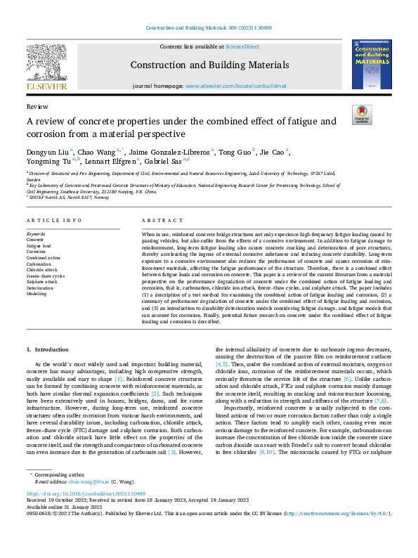 Pdf A Review Of Concrete Properties Under The Combined Effect Of Fatigue And Corrosion From A