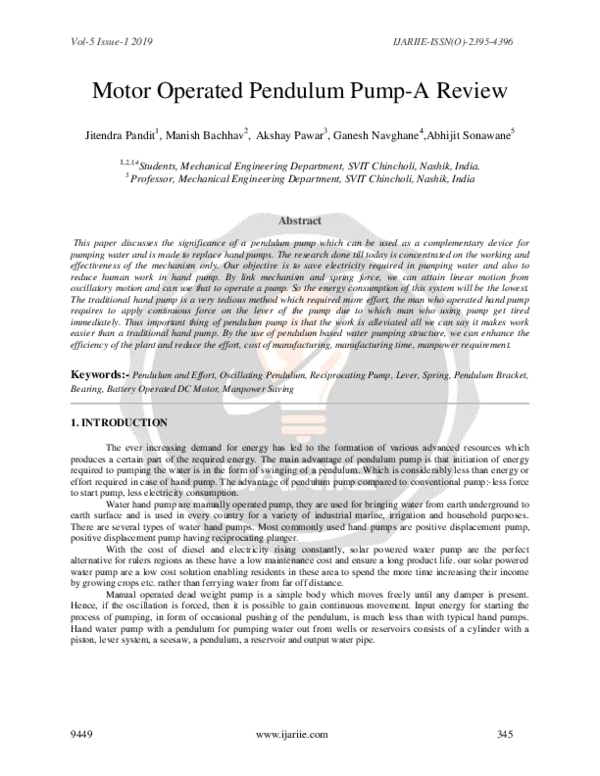 (PDF) Motor Operated Pendulum Pump | Akshay Pawar - Academia.edu