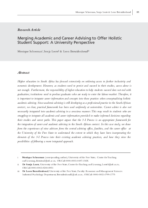 (PDF) Merging Academic and Career Advising to Offer Holistic Student ...