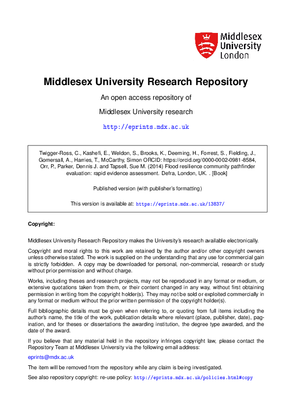 (PDF) Flood Resilience Community Pathfinder Evaluation Rapid Evidence ...