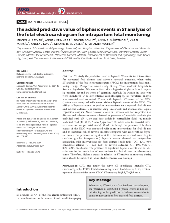 (PDF) The added predictive value of biphasic events in ST analysis of ...