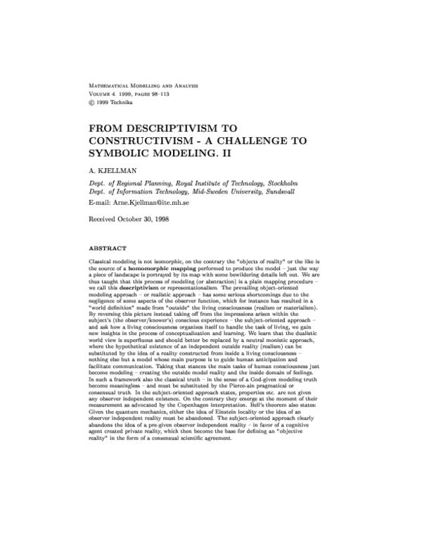 (PDF) From descriptivism to constructivism ‐ a challenge to symbolic ...