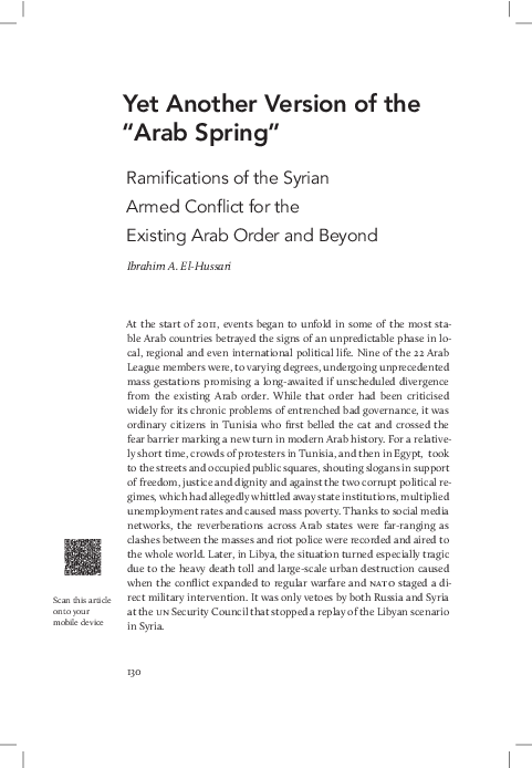 (PDF) Yet Another Version of the ‘Arab Spring:’ Ramifications of the ...