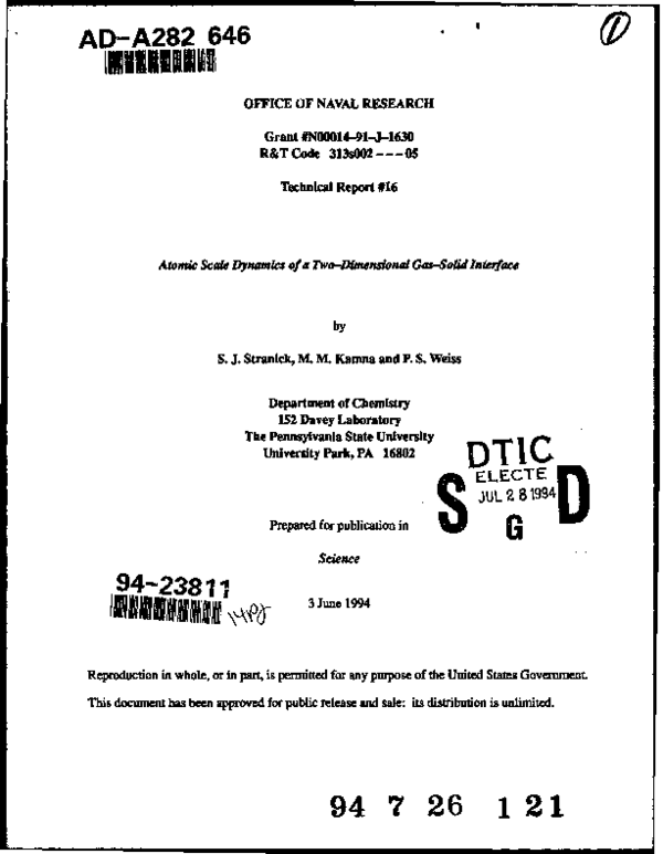 (PDF) Atomic-Scale Dynamics of a Two-Dimensional Gas-Solid Interface