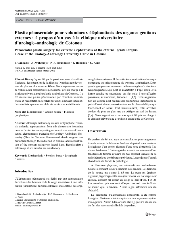(PDF) Clinical case Épulis Géante Pédiculée : A propos d'un cas ...