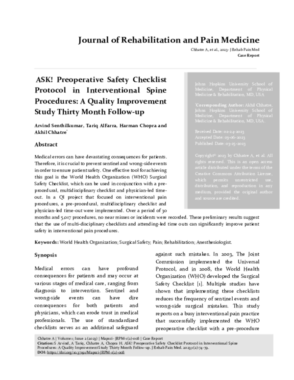 (PDF) Journal of Rehabilitation and Pain Medicine