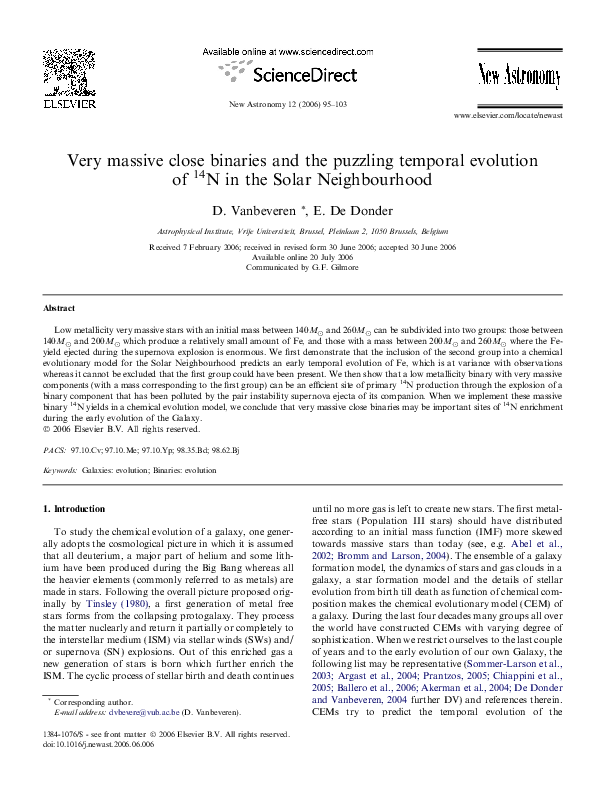 (PDF) Very massive close binaries and the puzzling temporal evolution ...