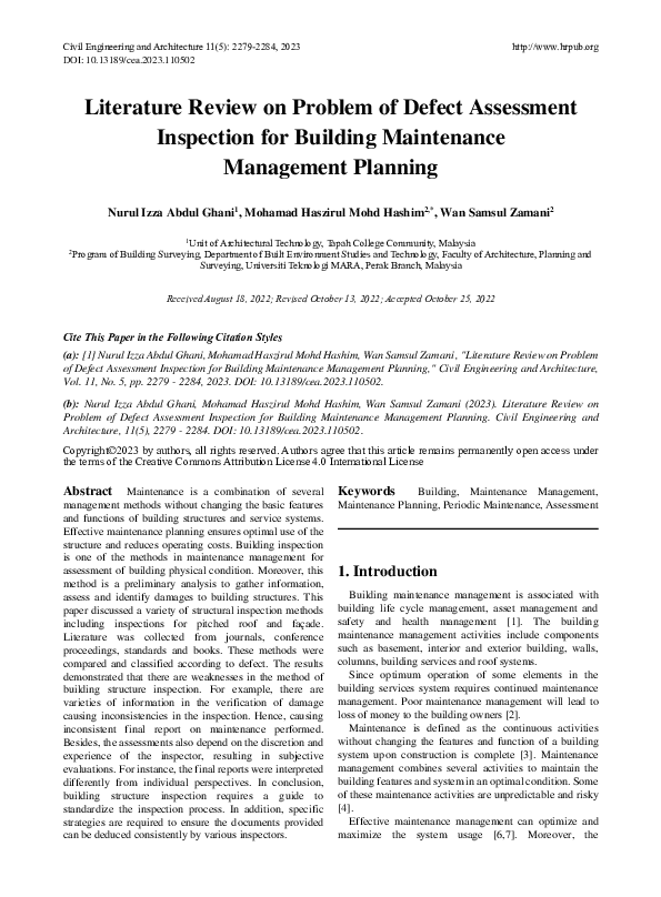 (PDF) Literature Review on Problem of Defect Assessment Inspection for ...
