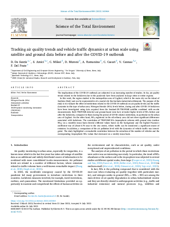 (PDF) Tracking air quality trends and vehicle traffic dynamics at urban ...