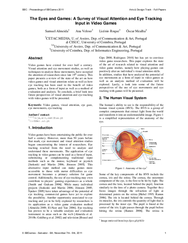 (PDF) The Eyes and Games: A Survey of Visual Attention and Eye Tracking ...