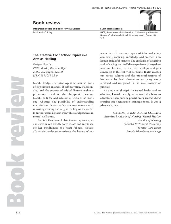 (PDF) The Creative Connection: Expressive Arts as Healing