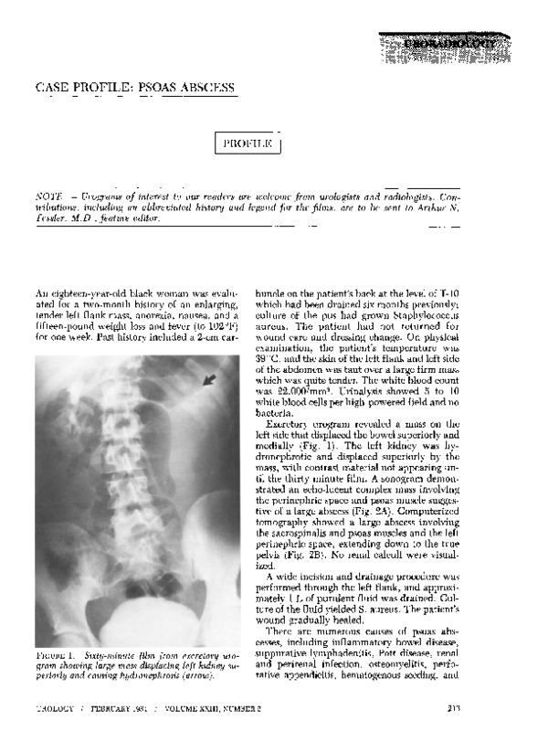 (PDF) Case profile: Psoas abscess profile
