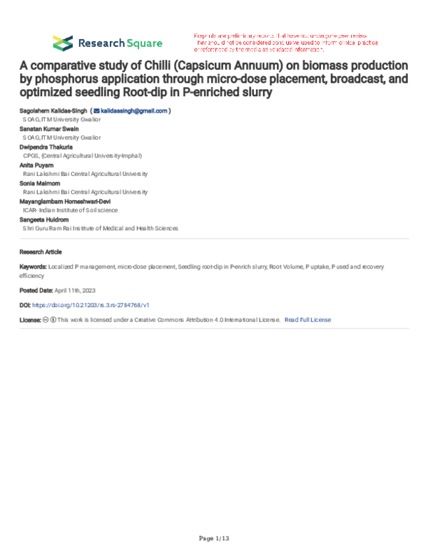 (PDF) A comparative study of Chilli (Capsicum Annuum) on biomass ...