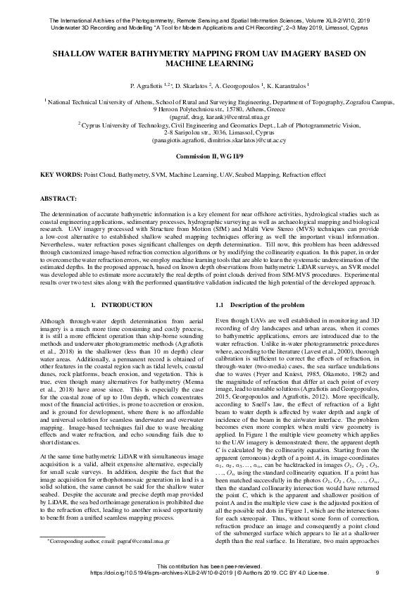 (PDF) Shallow Water Bathymetry Mapping from Uav Imagery Based on Machine Learning
