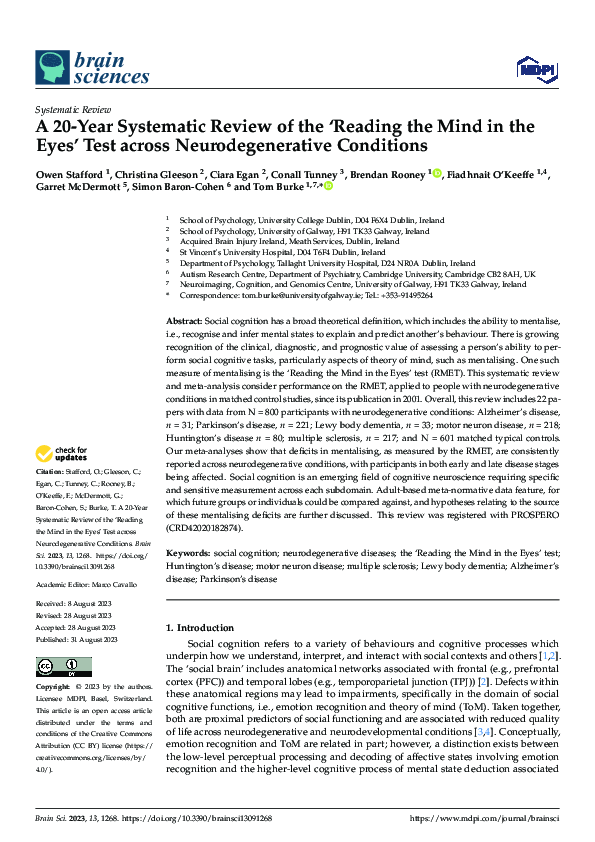 (PDF) A 20-Year Systematic Review of the 'Reading the Mind in the Eyes ...