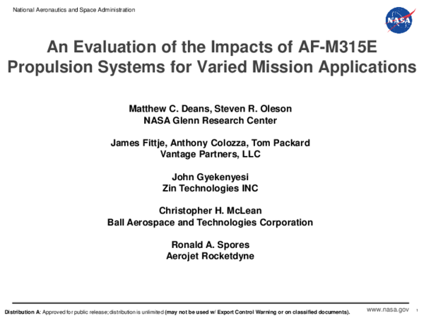 (PDF) An Evaluation of the Impacts of AF-M315E Propulsion Systems for ...
