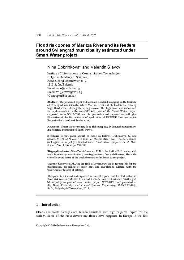 (PDF) Flood risk zones of Maritza River and its feeders around ...