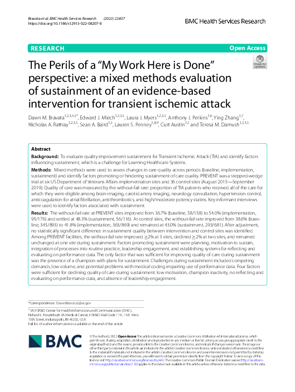 (PDF) The Perils of a “My Work Here is Done” perspective: a mixed ...