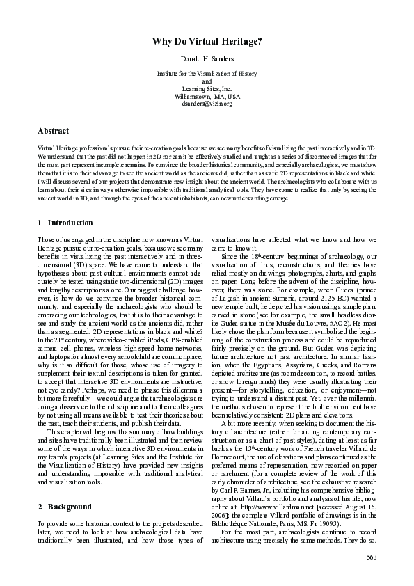 (PDF) Why Do Virtual Heritage