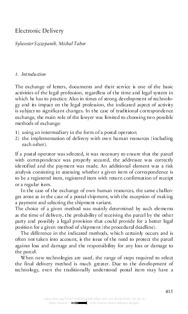 (PDF) Electronic Delivery