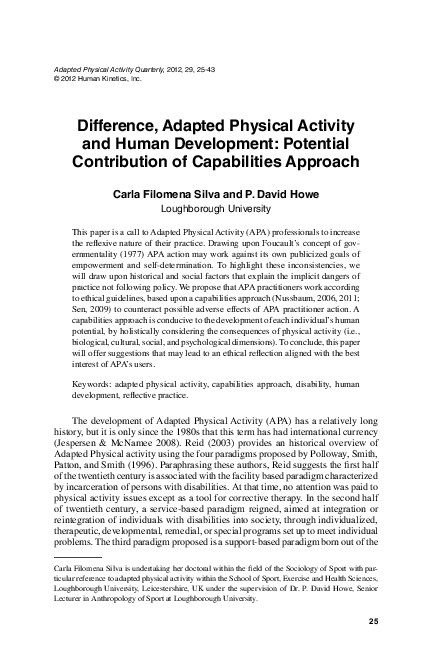 (PDF) Difference, Adapted Physical Activity and Human Development ...
