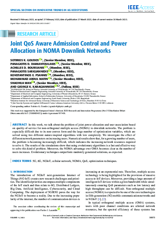 Pdf Joint Qos Aware Admission Control And Power Allocation In Noma Downlink Networks 3678