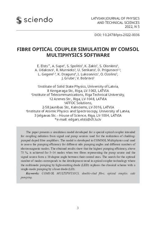 (PDF) Fibre Optical Coupler Simulation by Comsol Multiphysics Software